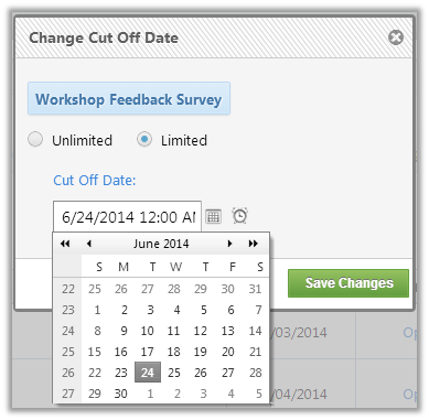Change Cutoff Date
